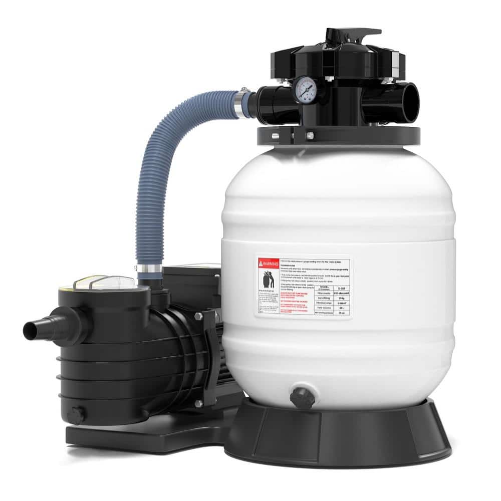 SEEUTEK 13 in. Sand Filter Pump for Above Ground Pool with Timer, 1.25 ...