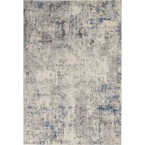 Nourison Rustic Textures Grey/Beige 6 ft. x 9 ft. Abstract Contemporary ...