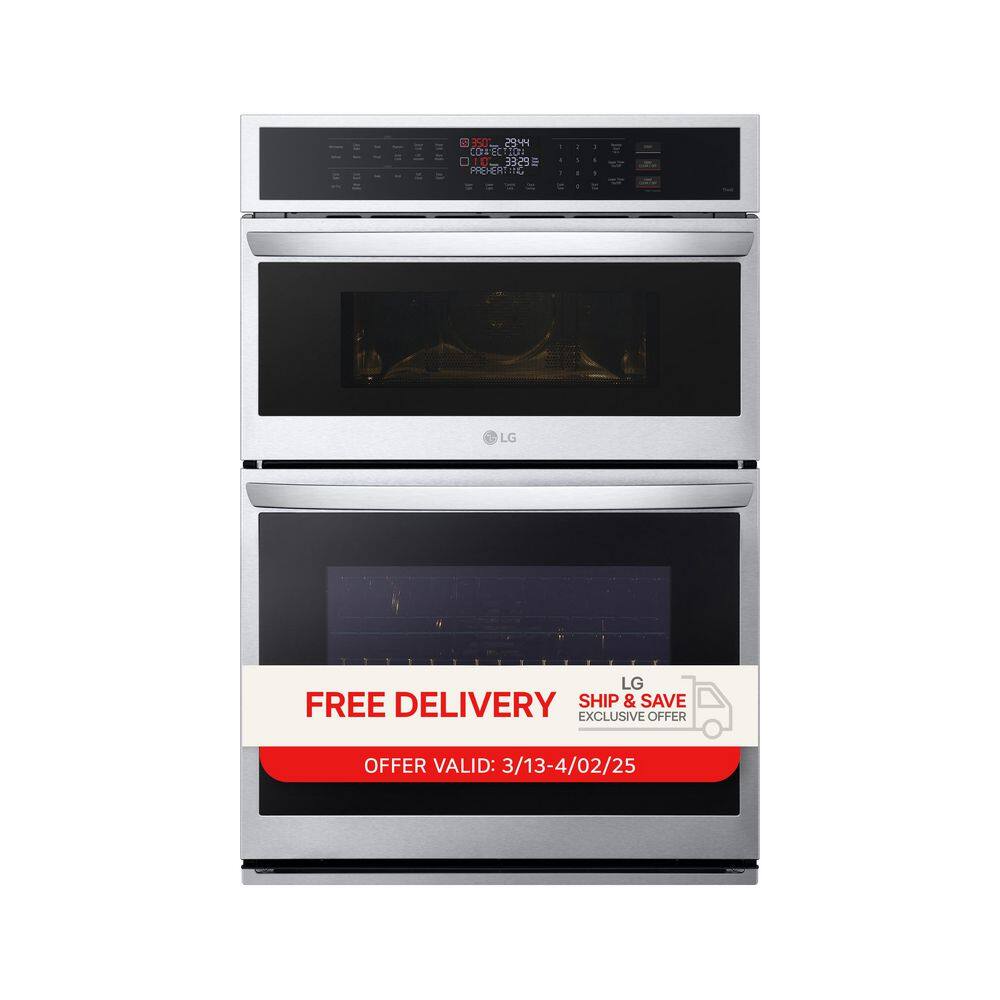 LG 6.4 cu. ft. Smart Combi Wall Oven with Fan Convection, Air Fry in ...