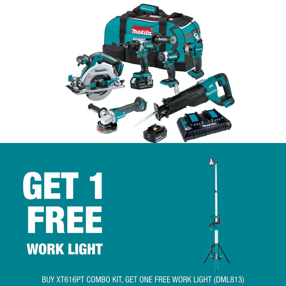 Reviews for Makita 18V 5.0Ah LXT Brushless Cordless 6-Piece Combo Kit with bonus 18V LXT Lithium ...