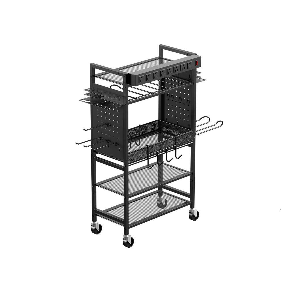 Angel Sar 18 in. D x 11 in. W x 34 in. H 3-Floor Garage Floor Rolling ...