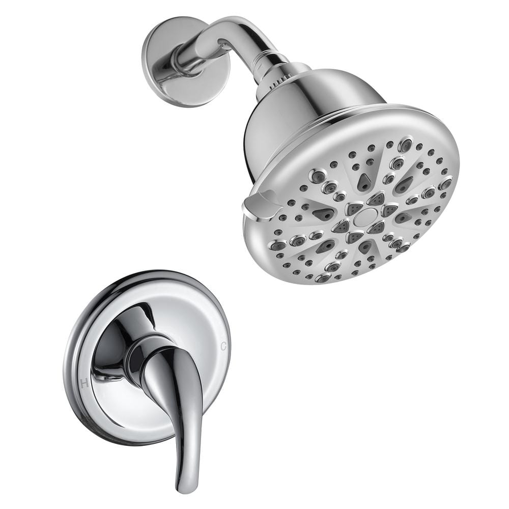 Zalerock Filtration 7-Spray Patterns with 2.0 GPM 5.12 in. Wall Mount ...