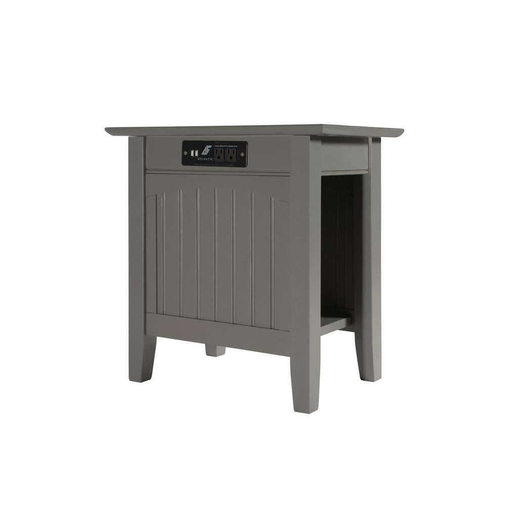 AFI Nantucket Grey Chair Side Table with Charger AH13319 - The Home Depot
