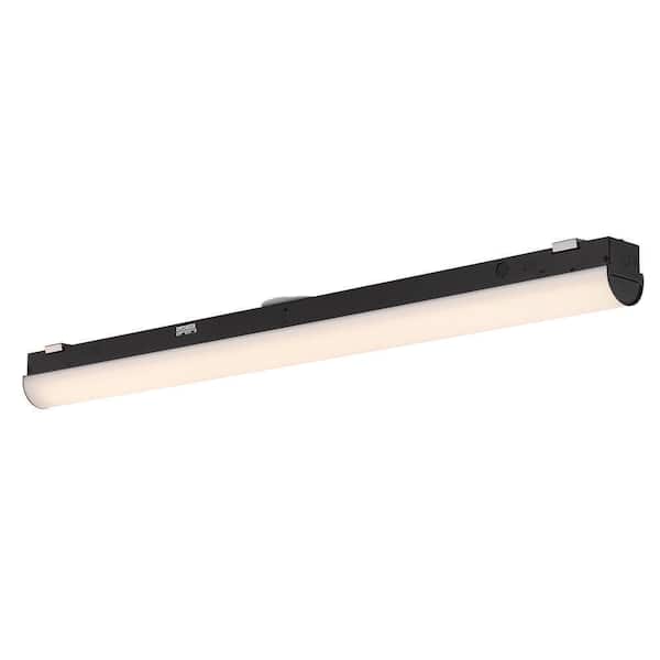 EnviroLite 45-Watt Equivalent 4 ft. Integrated LED Linear Black Strip ...