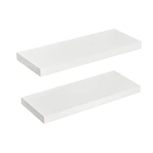 Sorbus 2-Pack Long Floating Shelves, 35 in. W x 9 in. D White ...