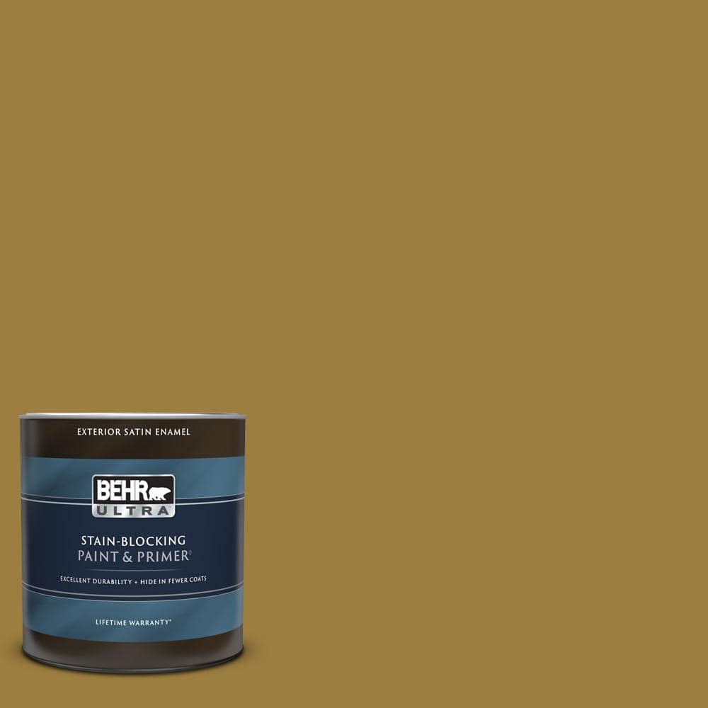 BEHR ULTRA 1 qt. #S-H-380 Burnished Bronze Satin Enamel Exterior Paint ...