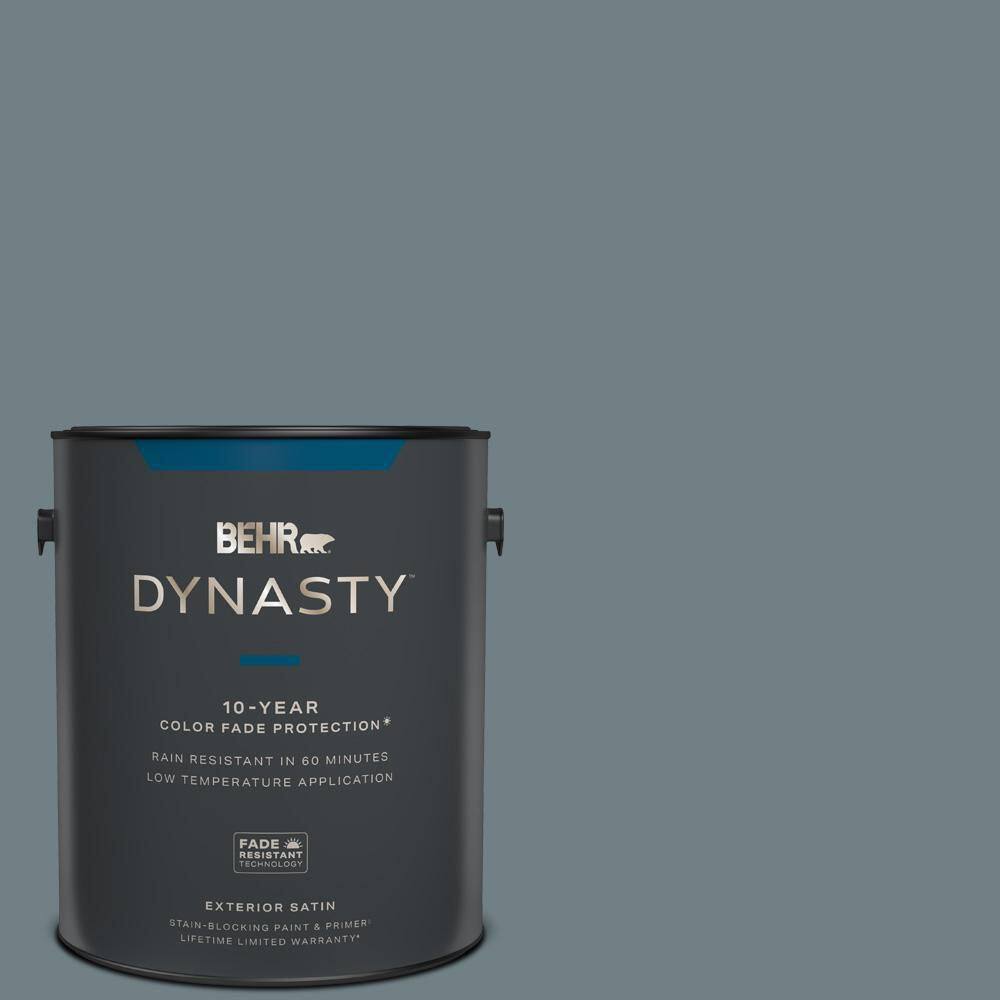BEHR DYNASTY 1 gal. #BXC-48 Courtyard Blue Satin Enamel Exterior Stain ...