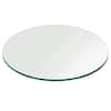 Fab Glass and Mirror 18 in. Clear Round Glass Table Top, 3/8 in ...