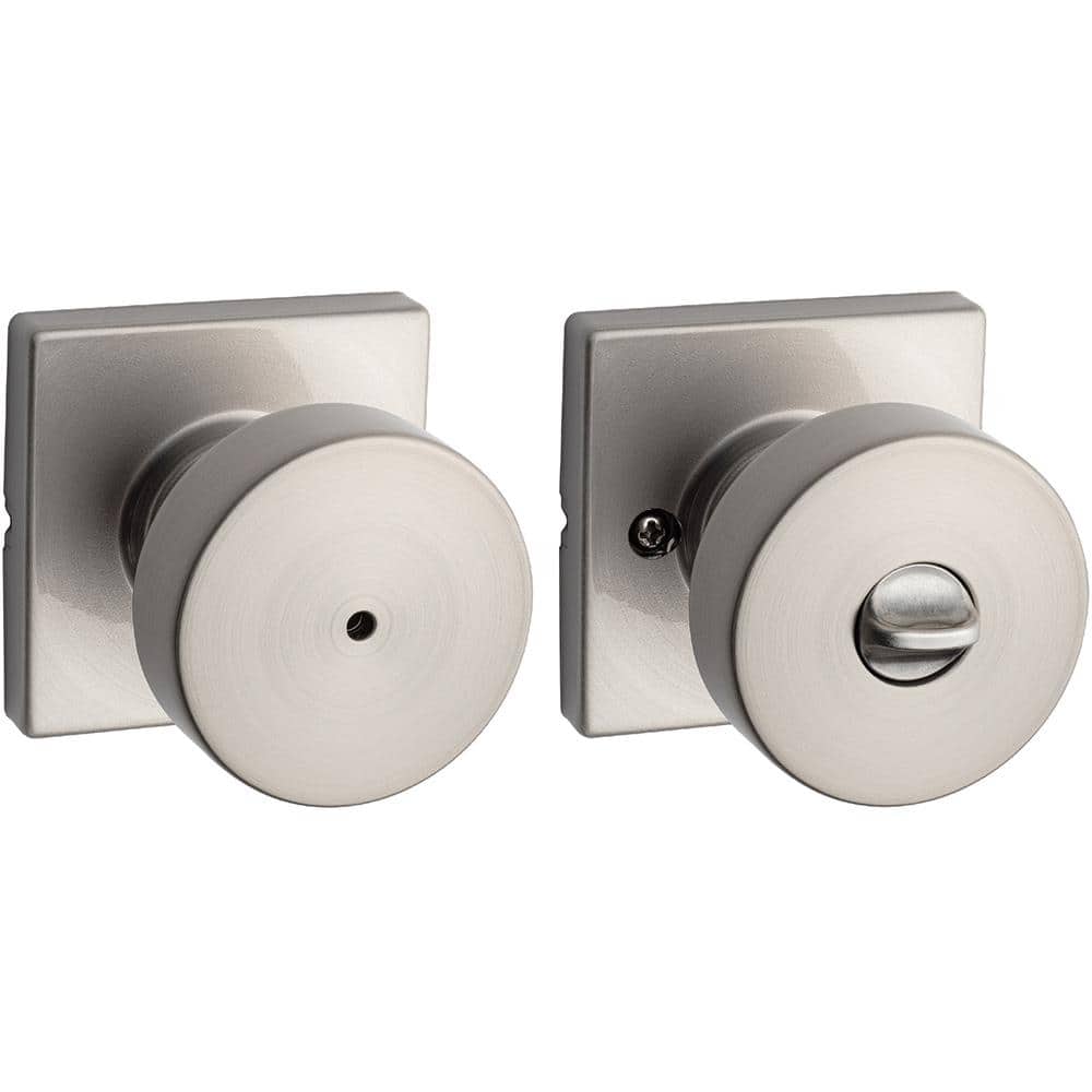 Kwikset Pismo Satin Nickel Bed/Bath Square Door Knob 730PSK SQT 15 CP ...