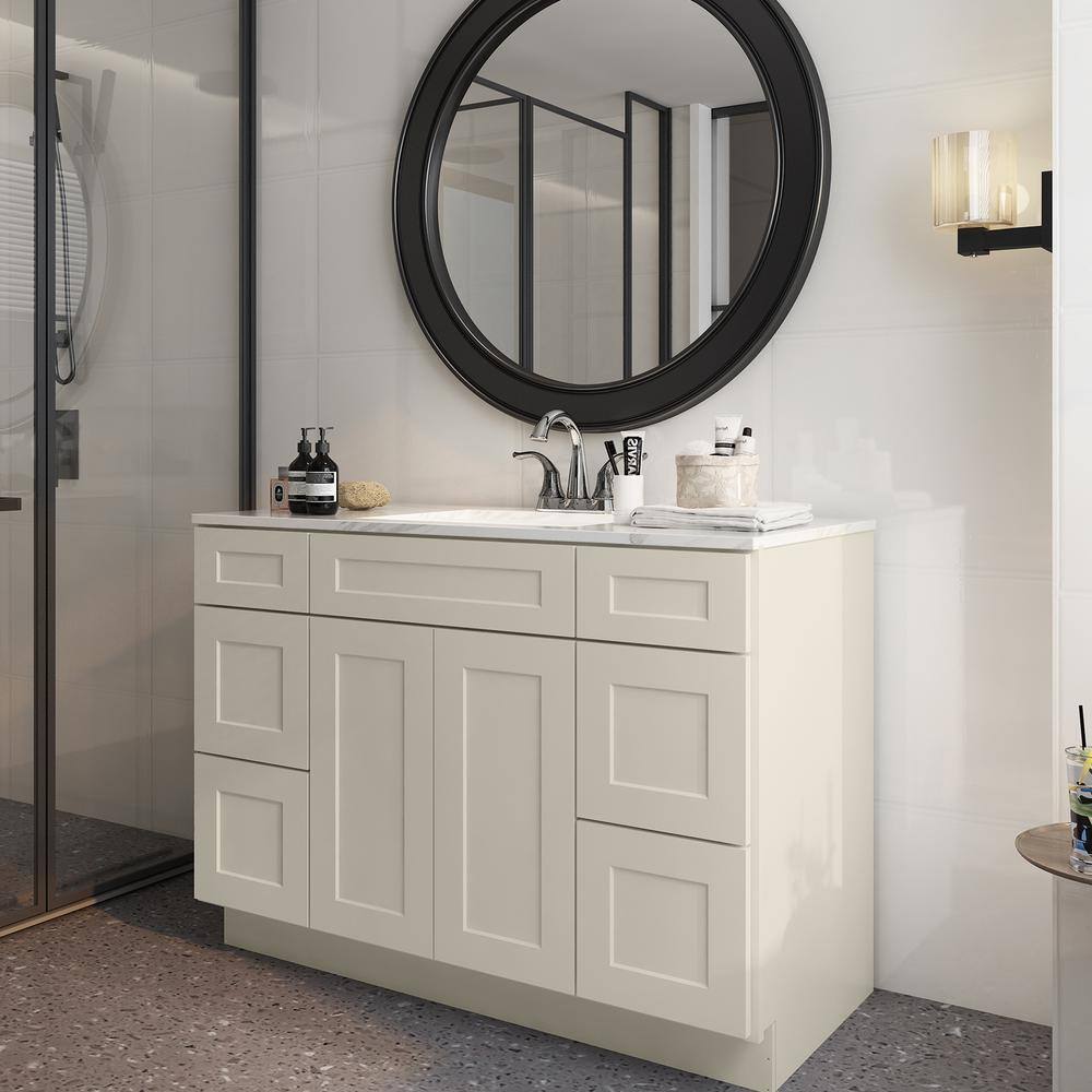 HOMEIBRO 48 in.W X 21 in.D X 34.5 in.H Bath Vanity Cabinet without Top ...