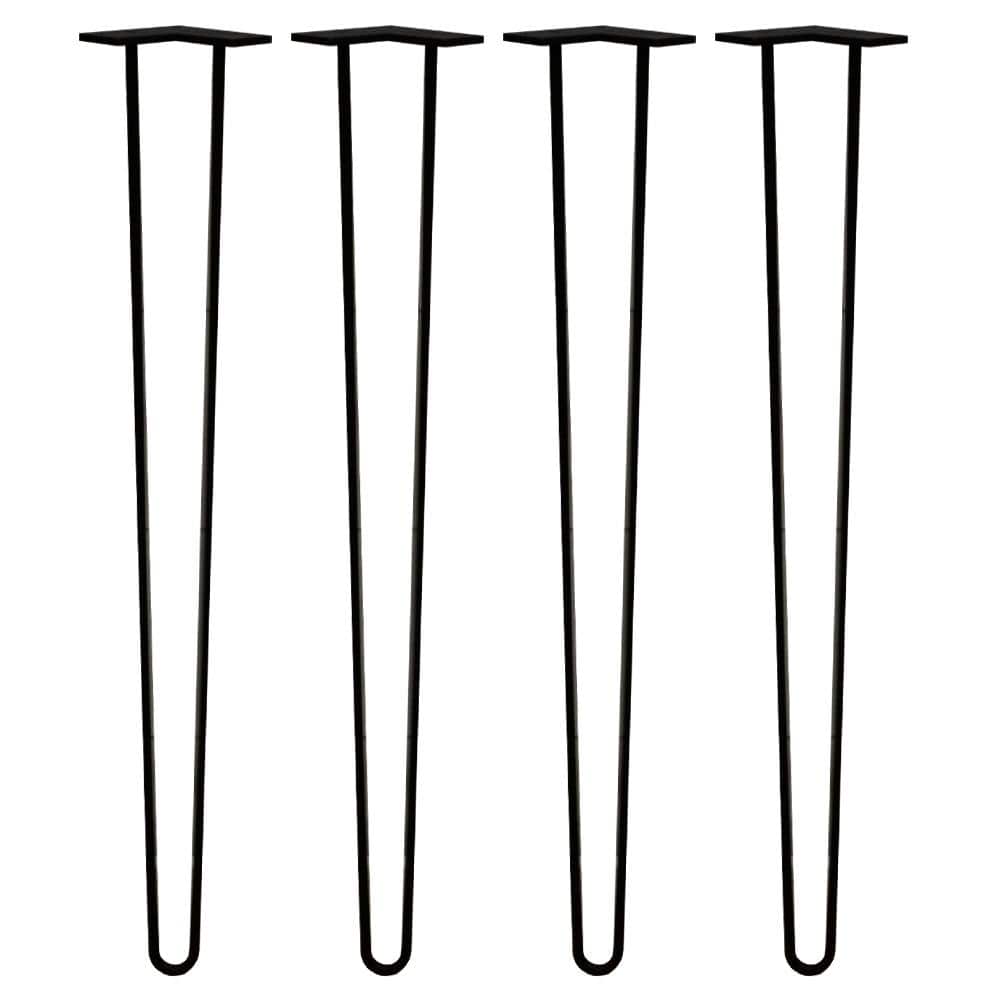 Crates & Pallet 34 in. Black Steel 2-Rod Hairpin Leg (4-Pack) 69234 ...