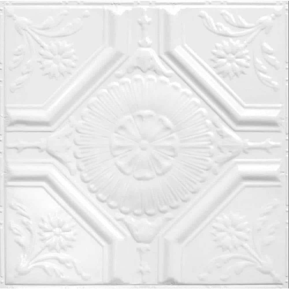 AMERICAN TIN CEILINGS 2 ft. x 2 ft. Pattern #23 Floral Diamonds ...