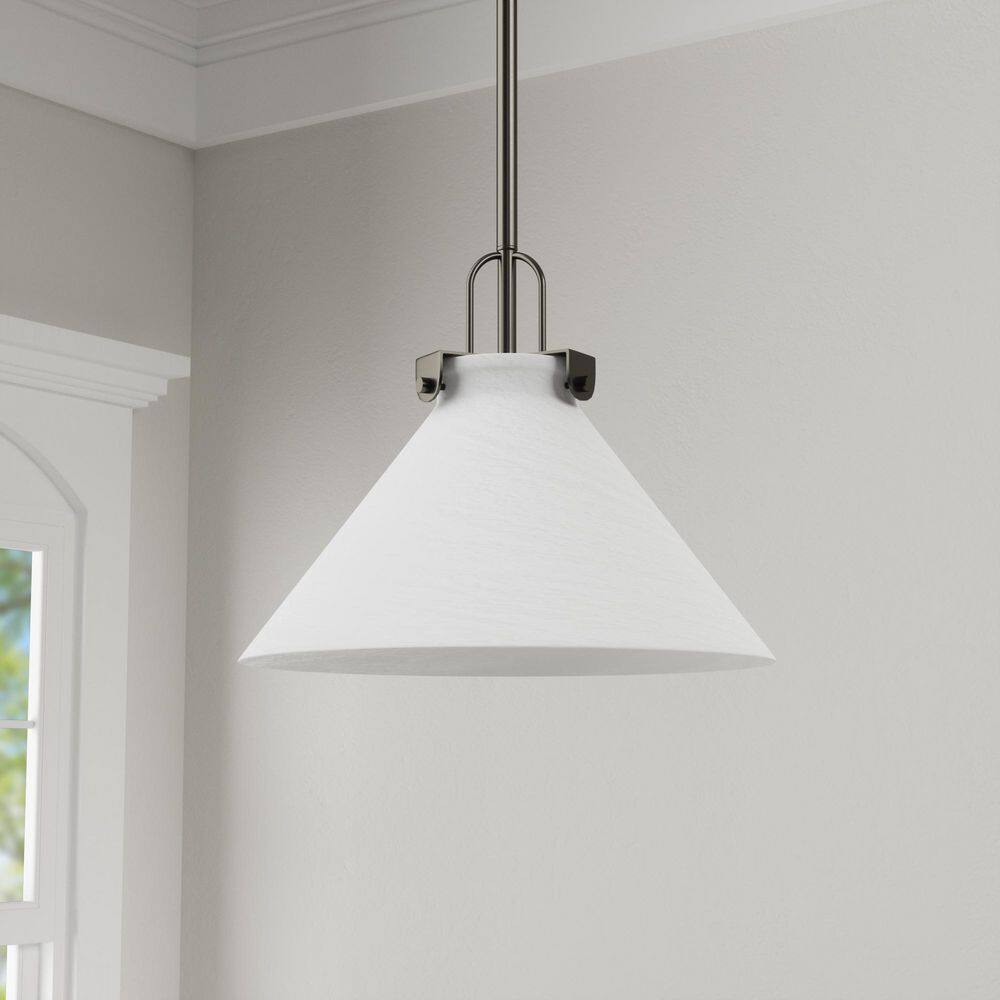 Maxax 1-Light 11.8 in. Gray Glass Modern Bowl Dimmable Mini Pendant ...
