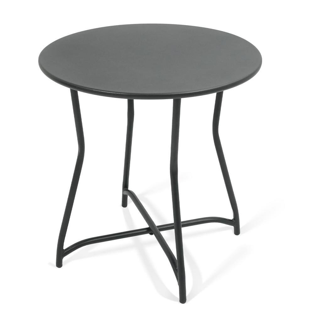 Pocassy Black All-Iron Round Side Table PJ165 - The Home Depot