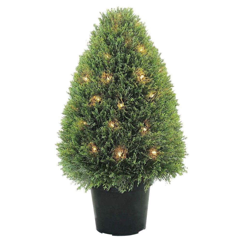 National Tree Company 30 in. Artificial Upright Juniper Tree with Green ...