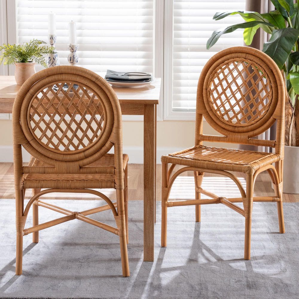 bali & pari Oxford Light Honey Rattan Dining Chair (Set of 2) 260-2P ...
