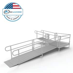 EZ-ACCESS PATHWAY 10 ft. L-Shaped Aluminum Wheelchair Ramp Kit with ...