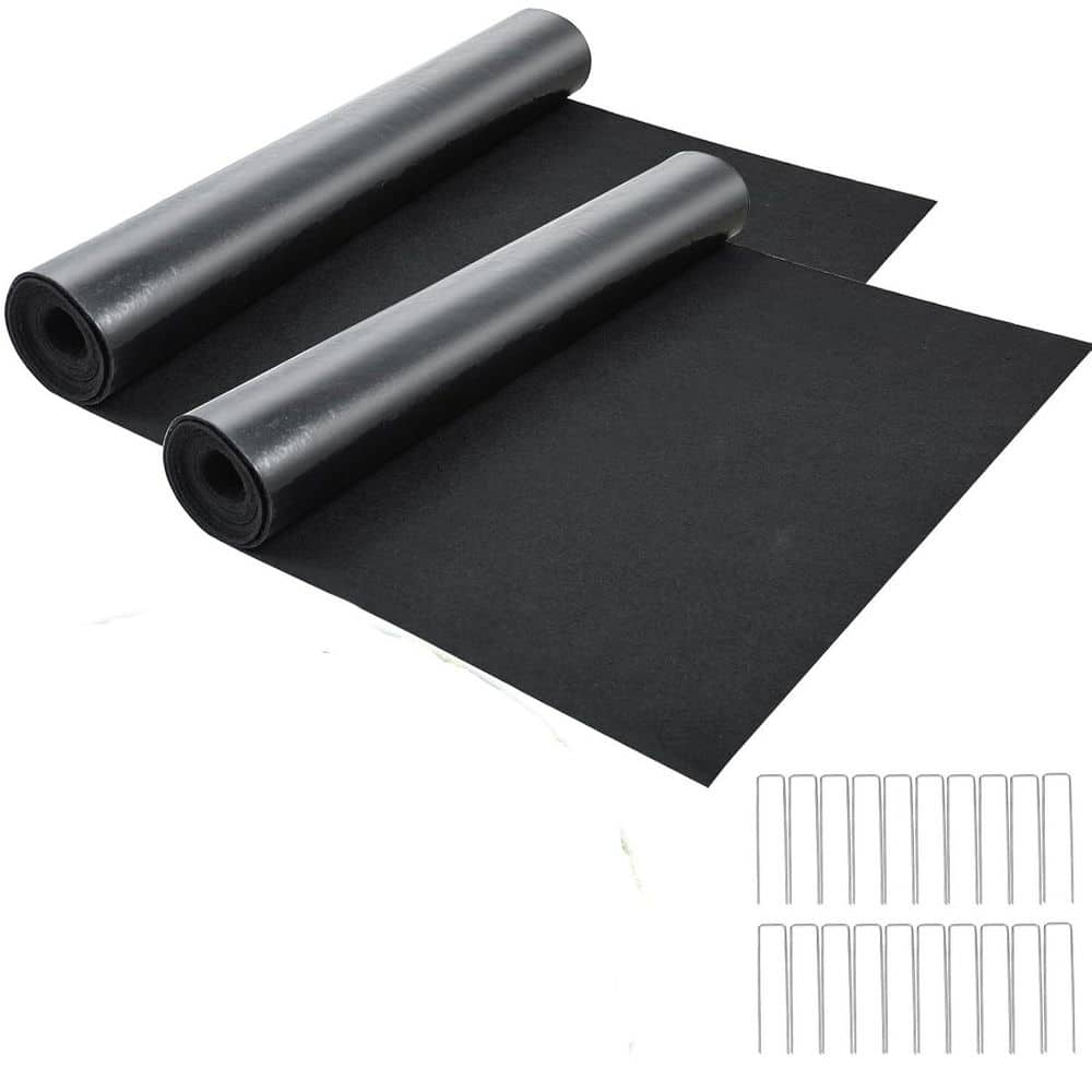 Phewnyzo Recycled Felt Mulch Mat Roll 2'x 8.2' Black Reusable Nonwoven ...