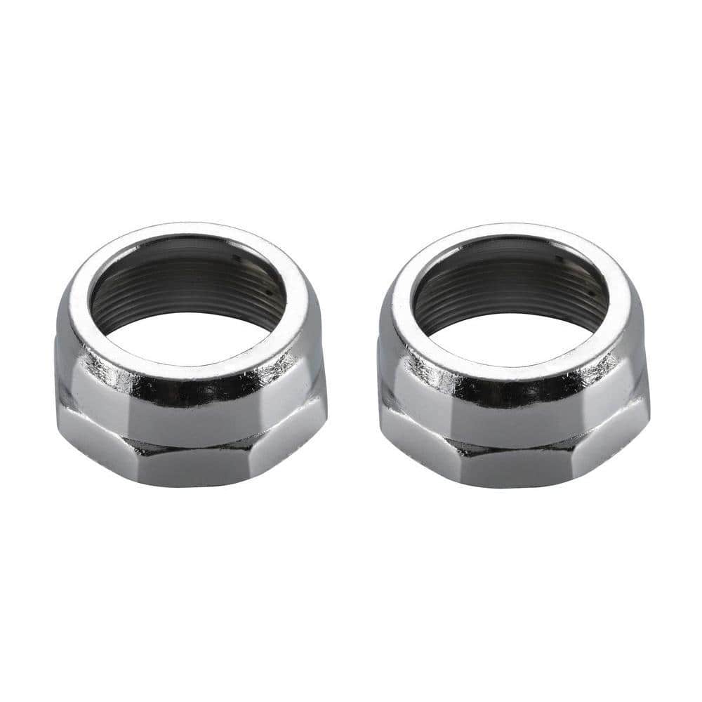 Glacier Bay Pair of Bonnet Nuts in Chrome RP90067 - The Home Depot