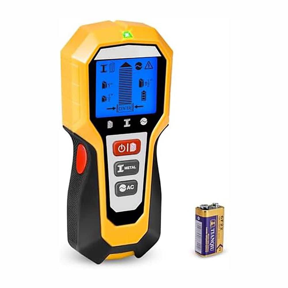 5-In-1 Wall Stud Finder Scanner with LED Indicator for Center Finding Large Backlit Screen and ...