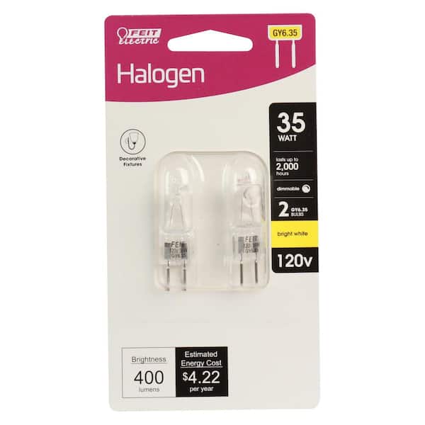 35 Watt Halogen Wedge Base Anyray A1601Y (5) Pack 25 Watt G6.35 120V