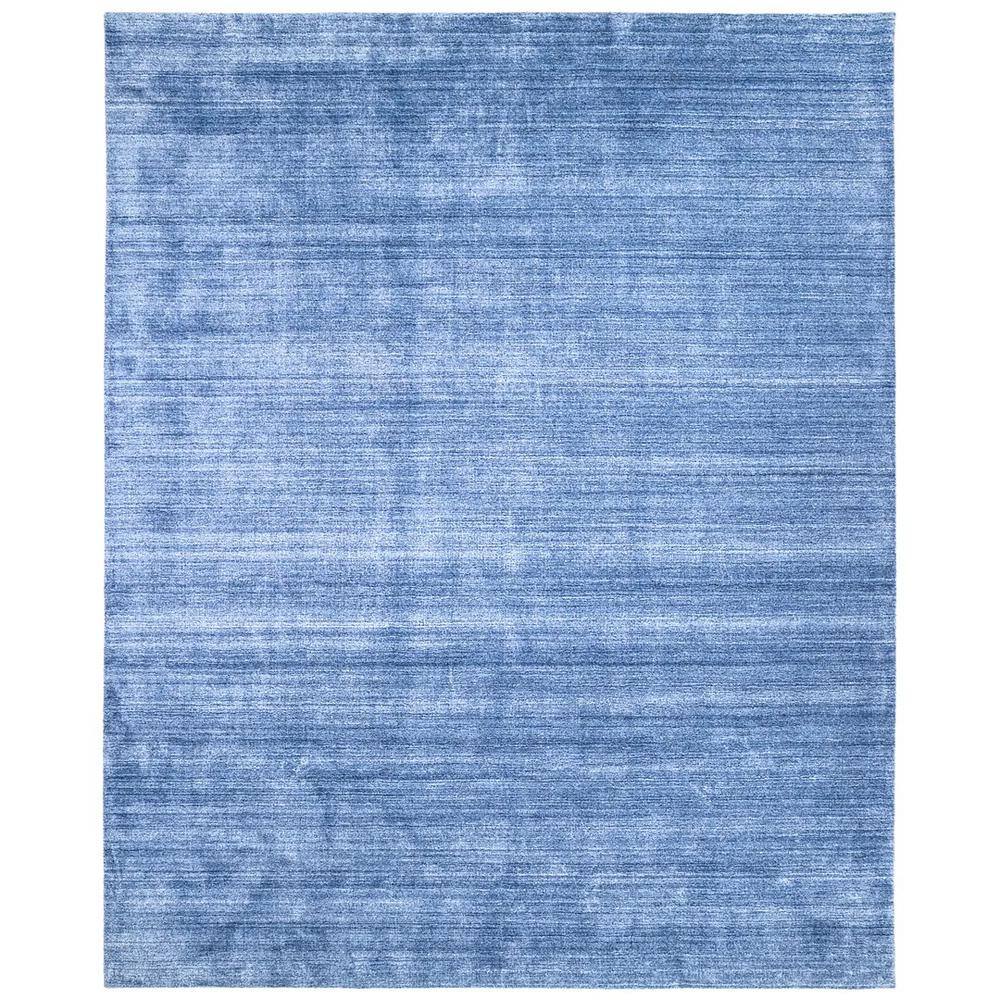 Solo Rugs Harbor Contemporary Solid Denim 9 ft. x 12 ft. Hand-Knotted ...