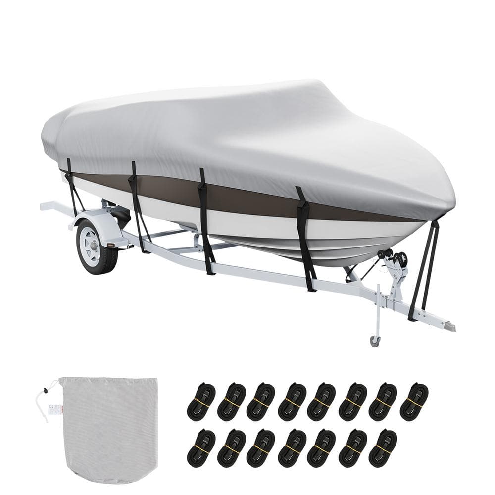 SVOPES 20-22 ft. Boat Cover, Waterproof 600D PU Oxford, Includes Motor ...