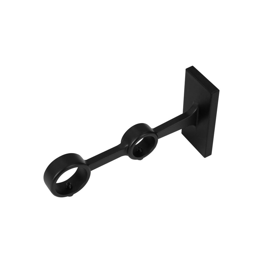 Lumi Home Furnishings Lumi Matte Black Steel Double 1 in. Curtain Rod ...
