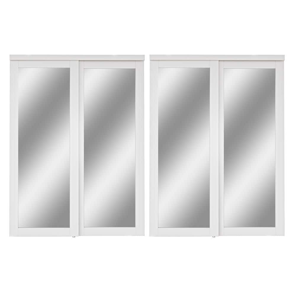 ARK DESIGN 120 in. x 94 in. Solid Core 1-Lite Mirror White Primed MDF ...