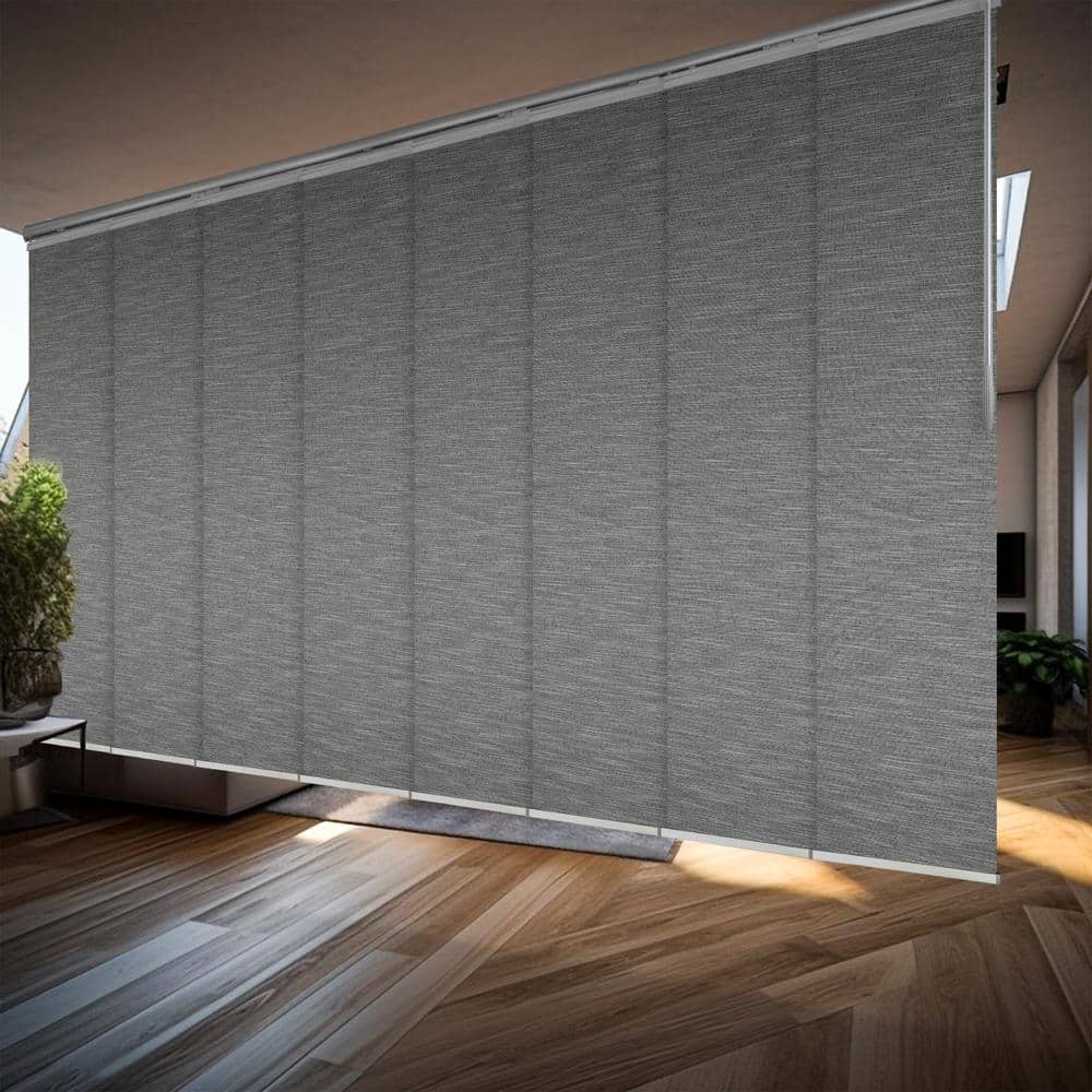 EMOH Heather 130 in. - 175 in. W x 116 in. L Adjustable 8-Panel Satin ...
