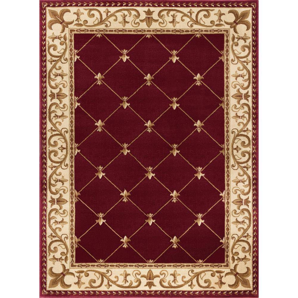 Tayse Rugs Sensation Border Red 9 ft. x 12 ft. Indoor Area Rug SNS4880 ...