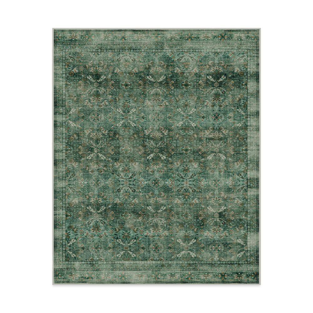 Ruggable Machine Washable Rug with Standard Pad-Frances Jade Green 8x10 ...