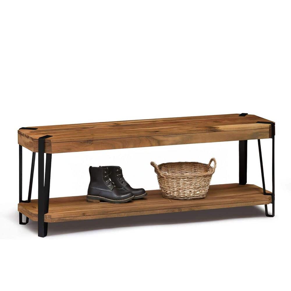 Alaterre Furniture Ryegate 48 in. Brown Bench, Natural Live Edge Solid ...