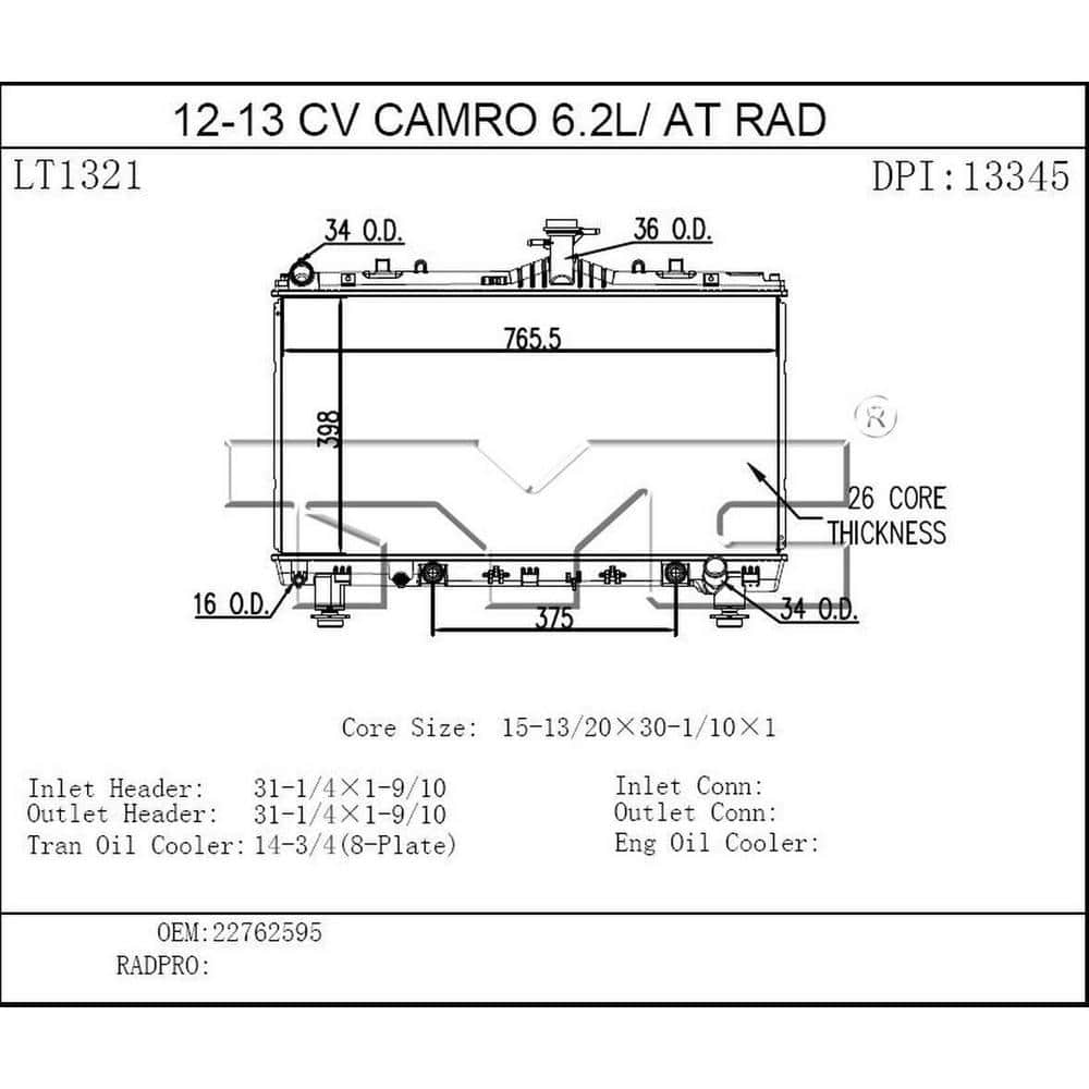 TYC Radiator 13345 - The Home Depot