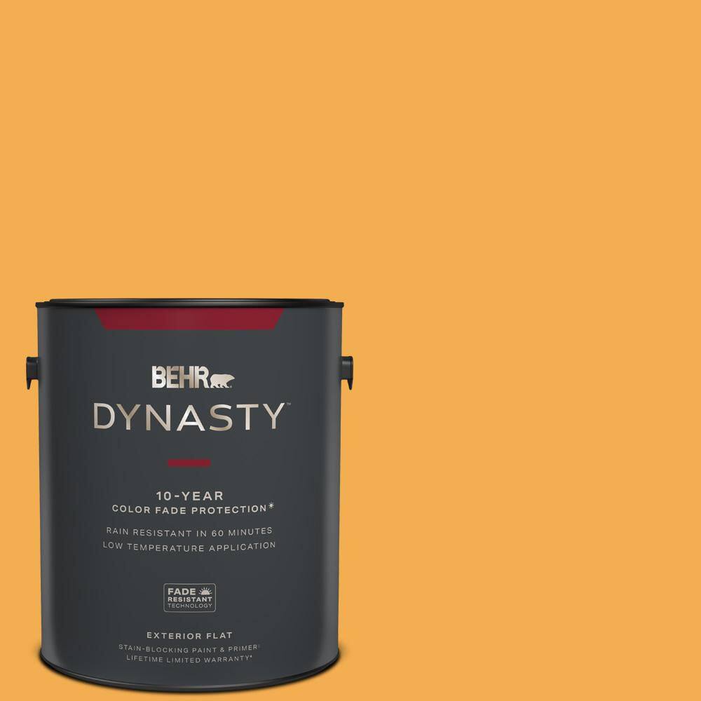 BEHR DYNASTY 1 gal. #290B-6 Squash Flat Exterior Stain-Blocking Paint ...