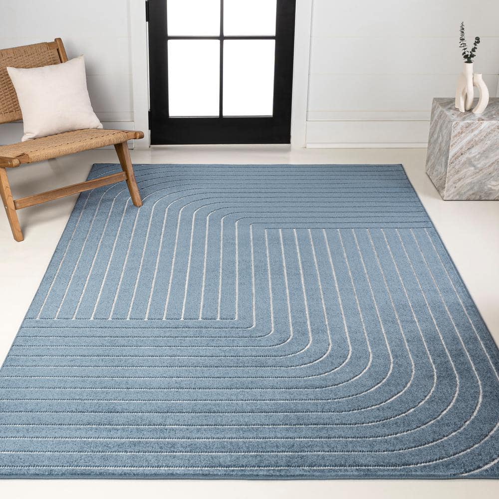 JONATHAN Y Odense High-Low Minimalist Angle Geometric Dark Blue/Cream 4 ...