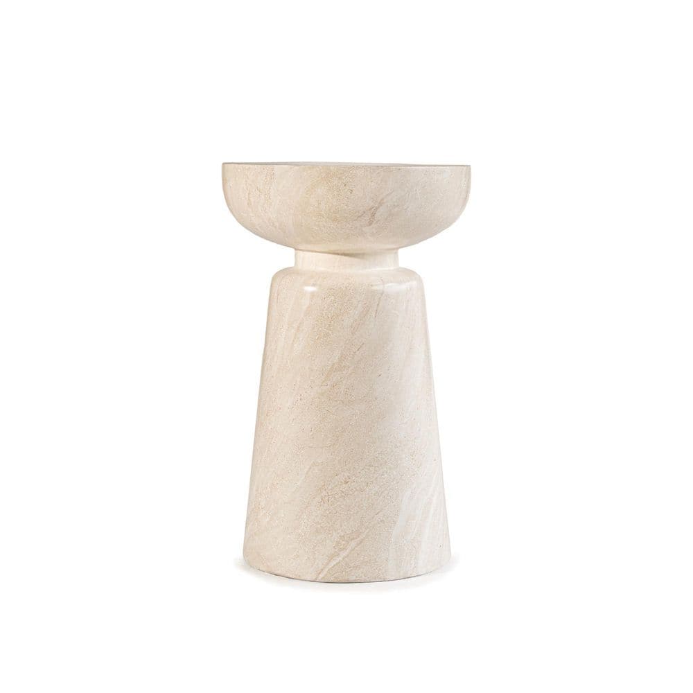 RST BRANDS Grover Faux Stone Chalice Outdoor Side Table in White OP ...