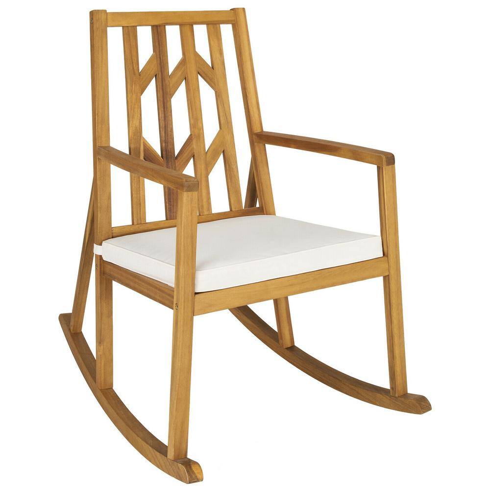 WELLFOR 1-Person Metal Outdoor Glider Bench with Beige Cushion ...