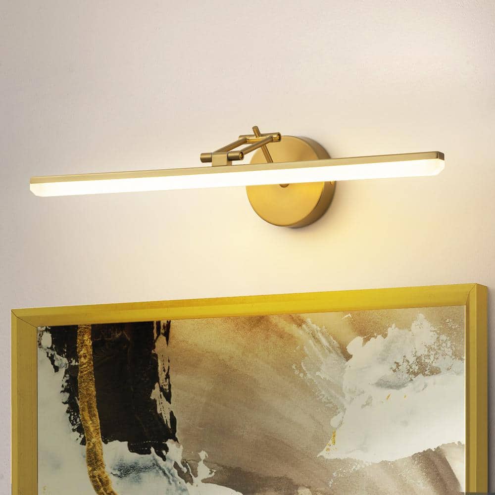Rennnsan Kelly 1-Light 22.8 in. Gold Dimmable LED Vanity Light with ...