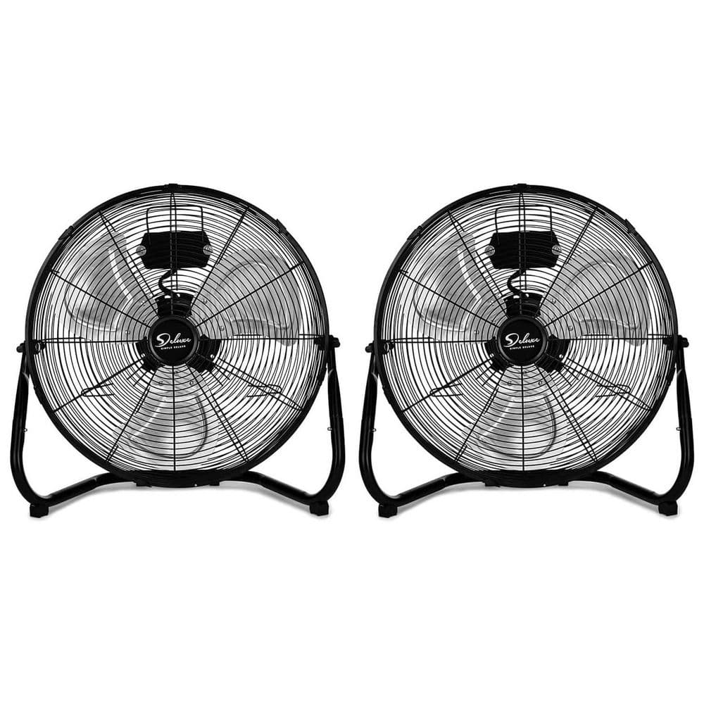 Tidoin 2-Pack 12 in. 3-Speed Metal High Velocity Heavy Duty Floor Fan ...
