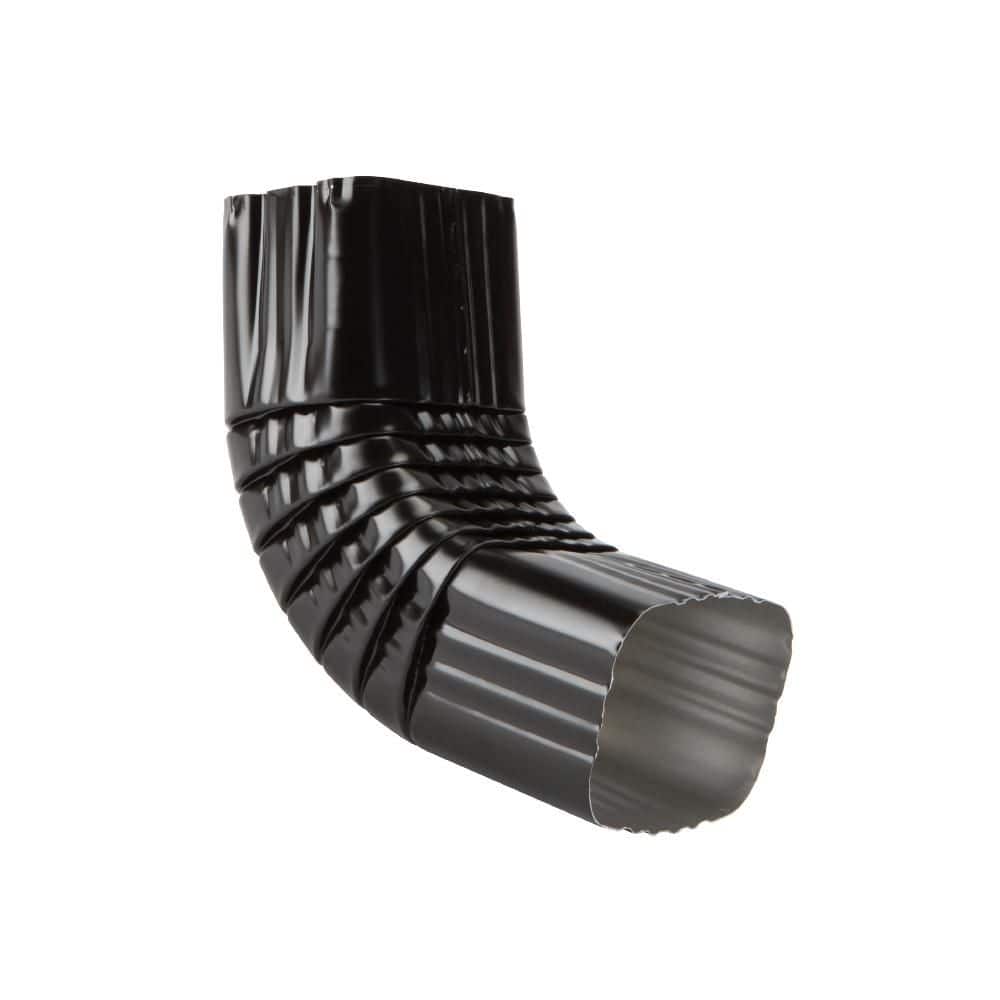 Amerimax Home Products 3 in. x 4 in. Black Aluminum Downspout A-Elbow ...
