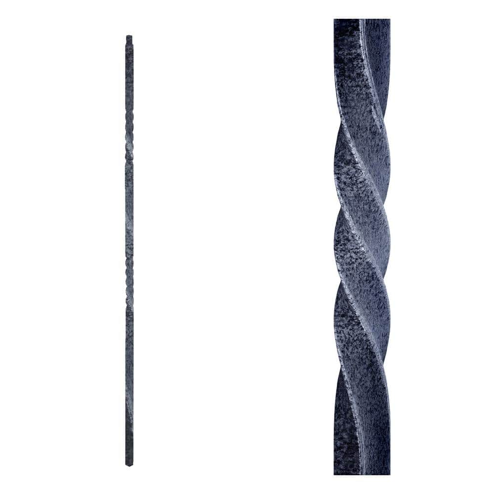 EVERMARK Stair Parts 44 in. x 1/2 in. Vintage Nickel Double Twist Iron ...