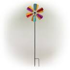 Alpine Corporation 64 in. Tall Outdoor Floral Windmill Stake with Gems ...