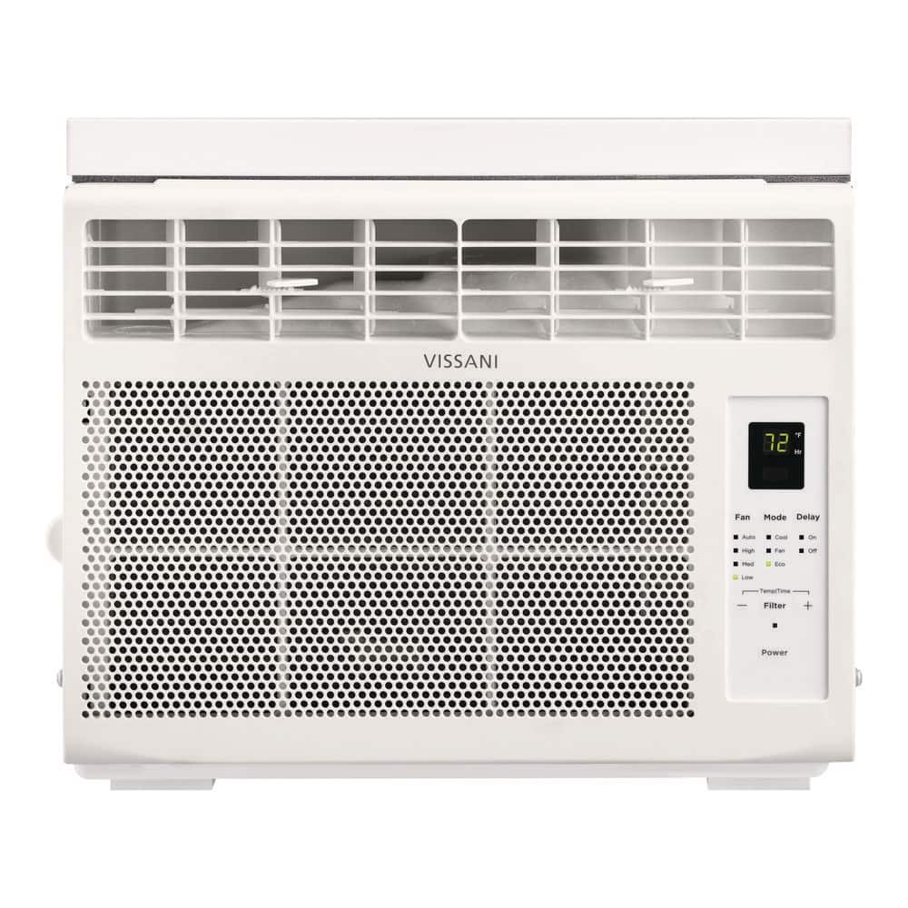 Vissani 6,000 BTU 115-Volt Window Air Conditioner for 250 sq. ft. Rooms ...