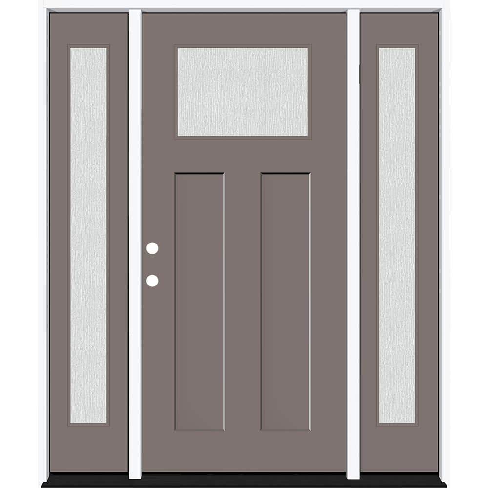 Steves & Sons Legacy 68 in. x 80 in. 1/4 Toplite Rain Glass RHIS Primed ...