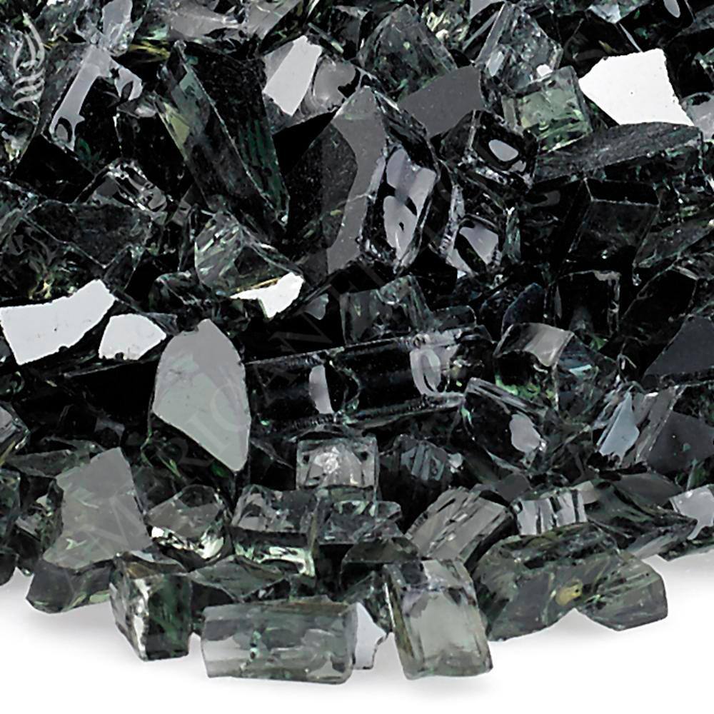 American Fire Glass 1/4 in. Black Reflective Fire Glass 10 lbs. Bag AFF ...