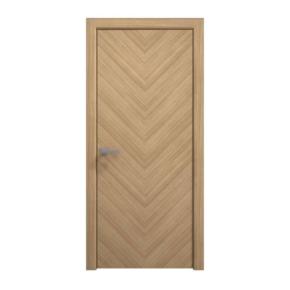 Sartodoors 32 in. x 80 in. Painted White Oak Solid Wood Swing Door with ...