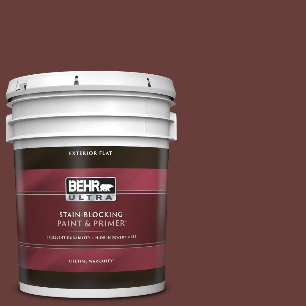BEHR ULTRA 5 gal. #PPU2-01 Chipotle Paste Flat Exterior Paint & Primer ...