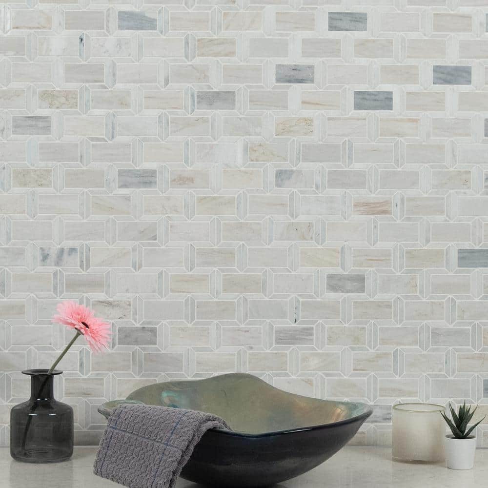 Buy Angora Framework 12 in. x 12 in. Polished Marble Floor and Wall ...