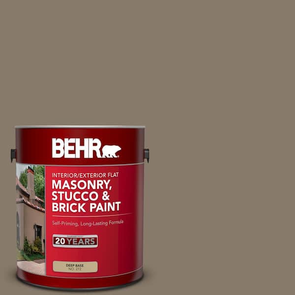 BEHR 1 gal. #PPU7-24 Native Soil Flat Interior/Exterior Masonry, Stucco ...